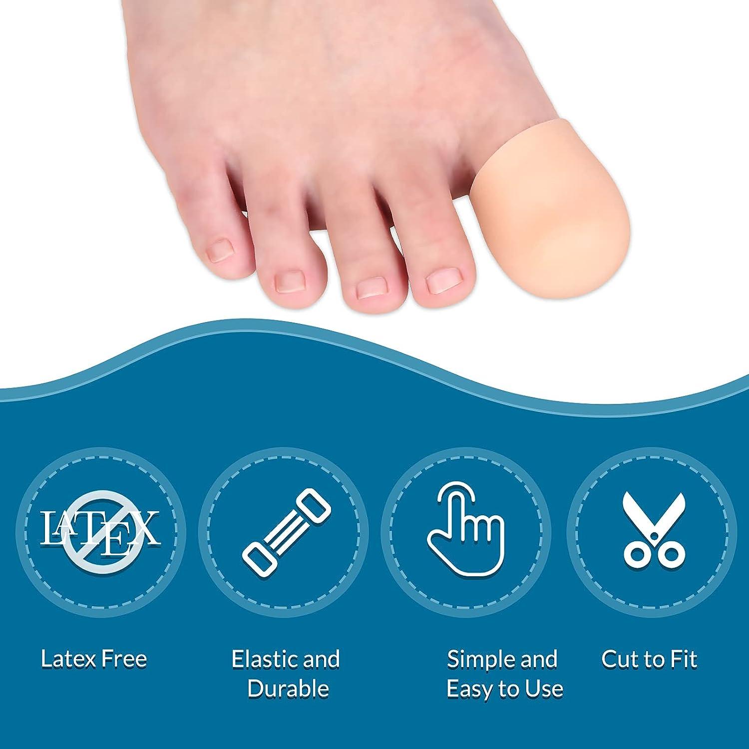 Nude Gel Toe Caps - 12 Pcs Silicone Toe Protectors for Ingrown Toenails ...