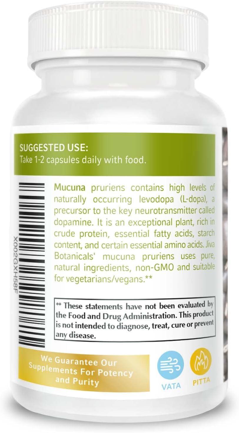 Mucuna Pruriens Capsules 1100mg - Dopamine Support Supplement - Velvet Beans with L-Dopa - 90 ...