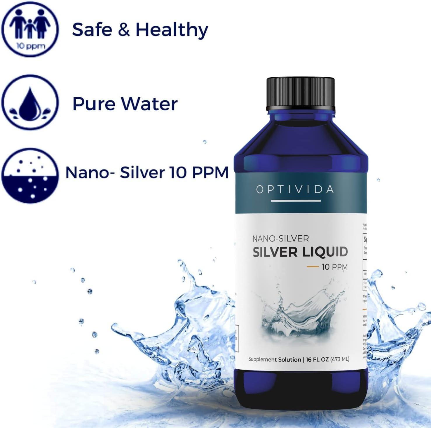 Optivida Health Colloidal Nano Silver Liquid - Immune Support, All ...