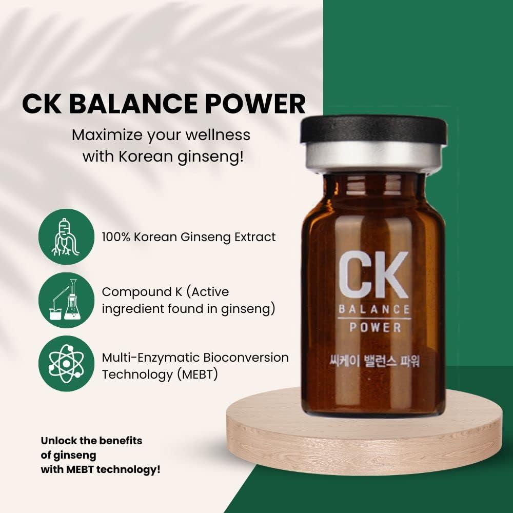 CK Balance Power - 100% Korean Ginseng Extract with Compound K for Immune Support - 5 Vials