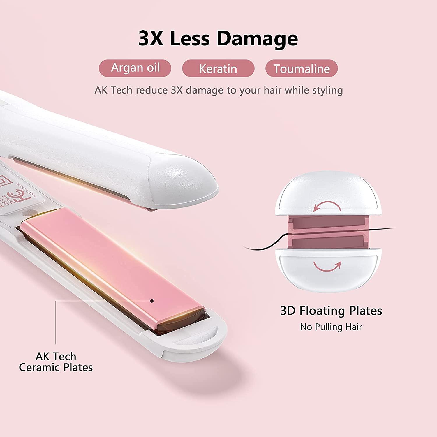 Terviiix Mini Flat Iron- Adjustable Temp Hair Straightener for Short ...