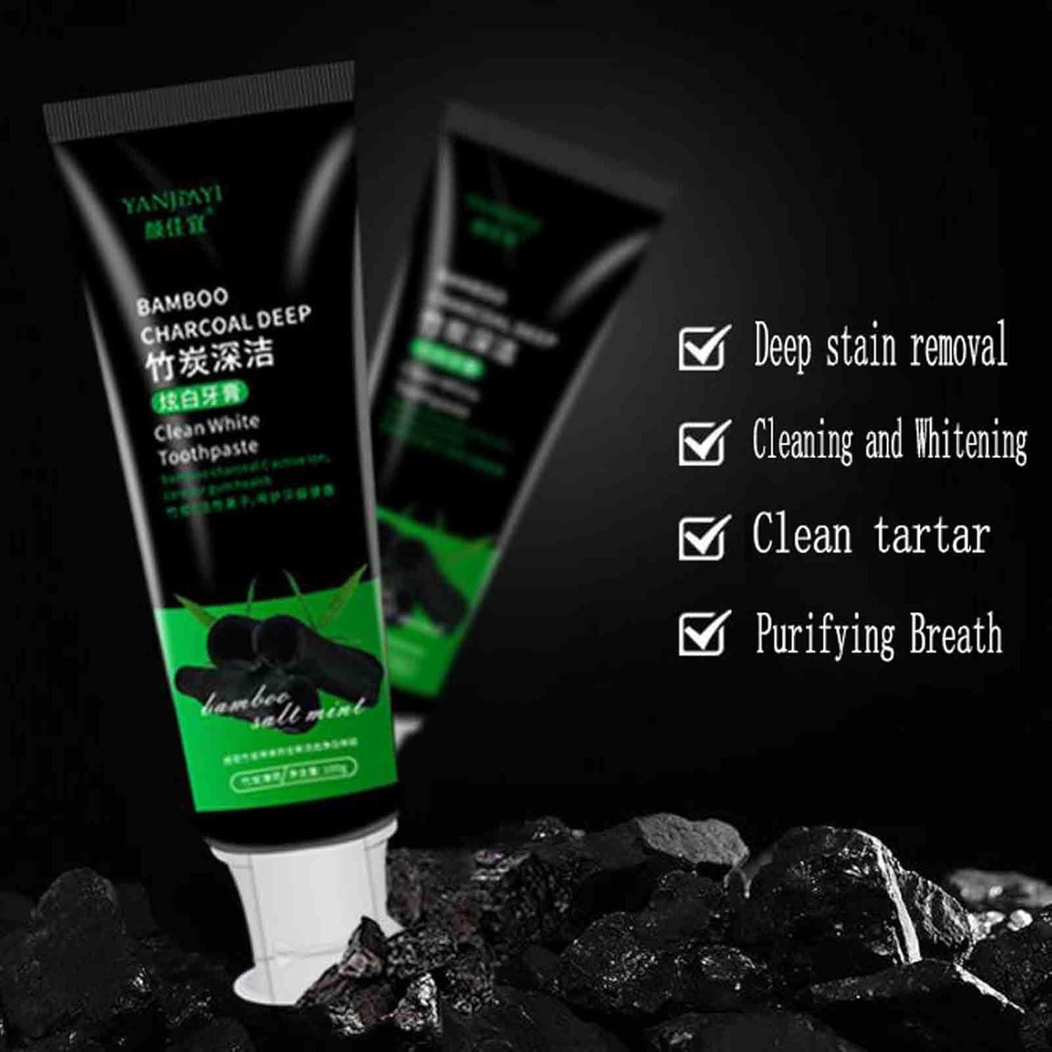 Yanjiayi Bamboo Charcoal Deep Toothpaste - 5 Pack for Whiter Teeth ...