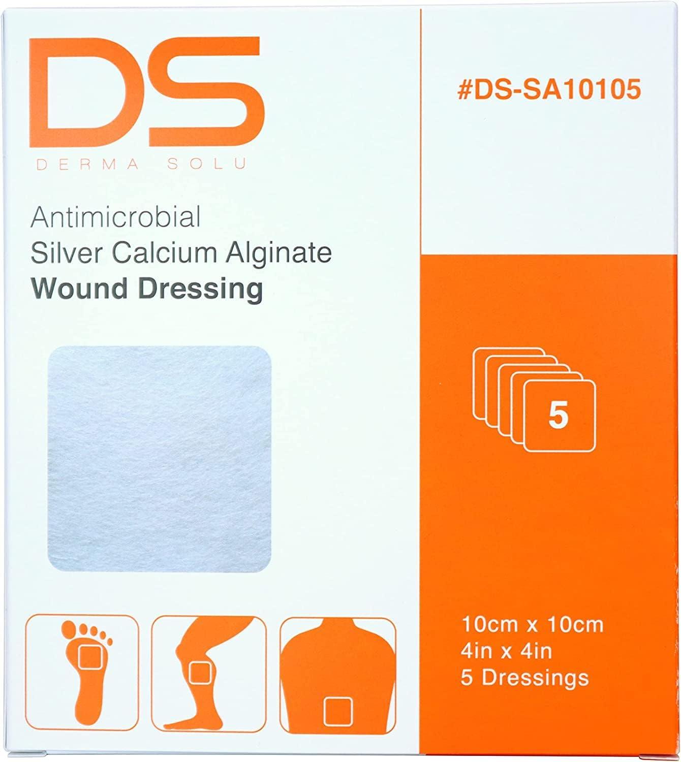 DERMA SOLU Silver Calcium Alginate Wound Dressing with Silver Sterile ...