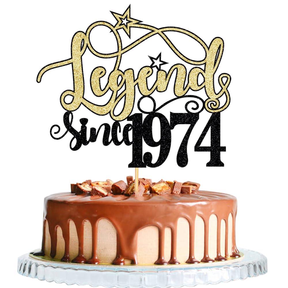 WRACKKIAR Legend Since 1974 Cake Topper Cheer 50th Cake Topper Happy ...