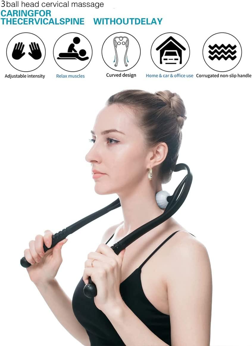 Lyannxinlei Handheld Shiatsu Neck Massager with Dual Trigger Point ...