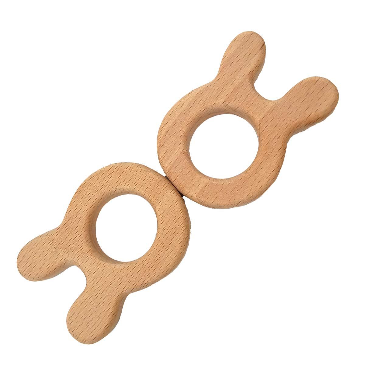 Organic Wooden Animal Shape Teether - Handmade Beech Wood, Natural and ...
