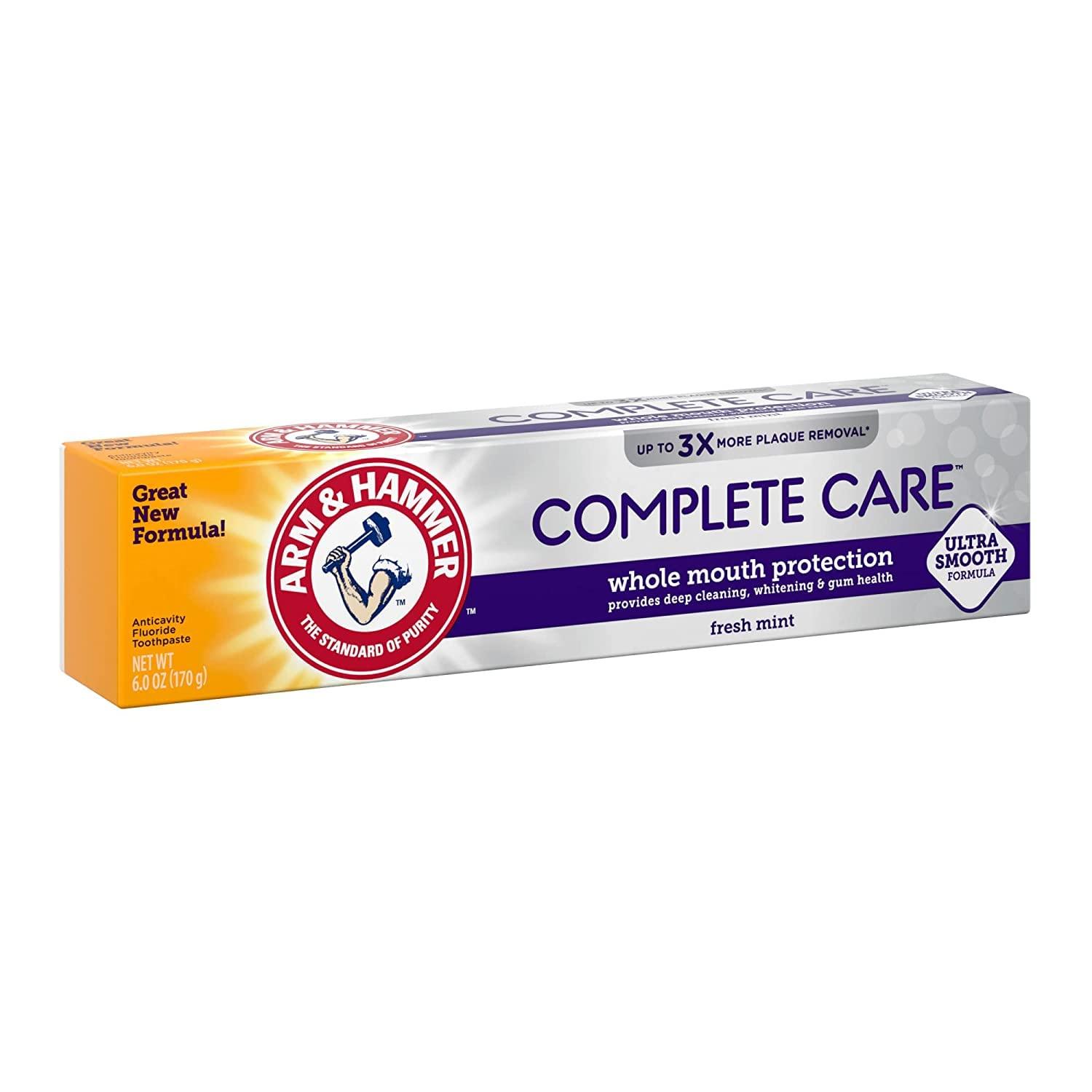 ARM & HAMMER Complete Care Fluoride Anticavity Toothpaste Fresh Mint 6 ...