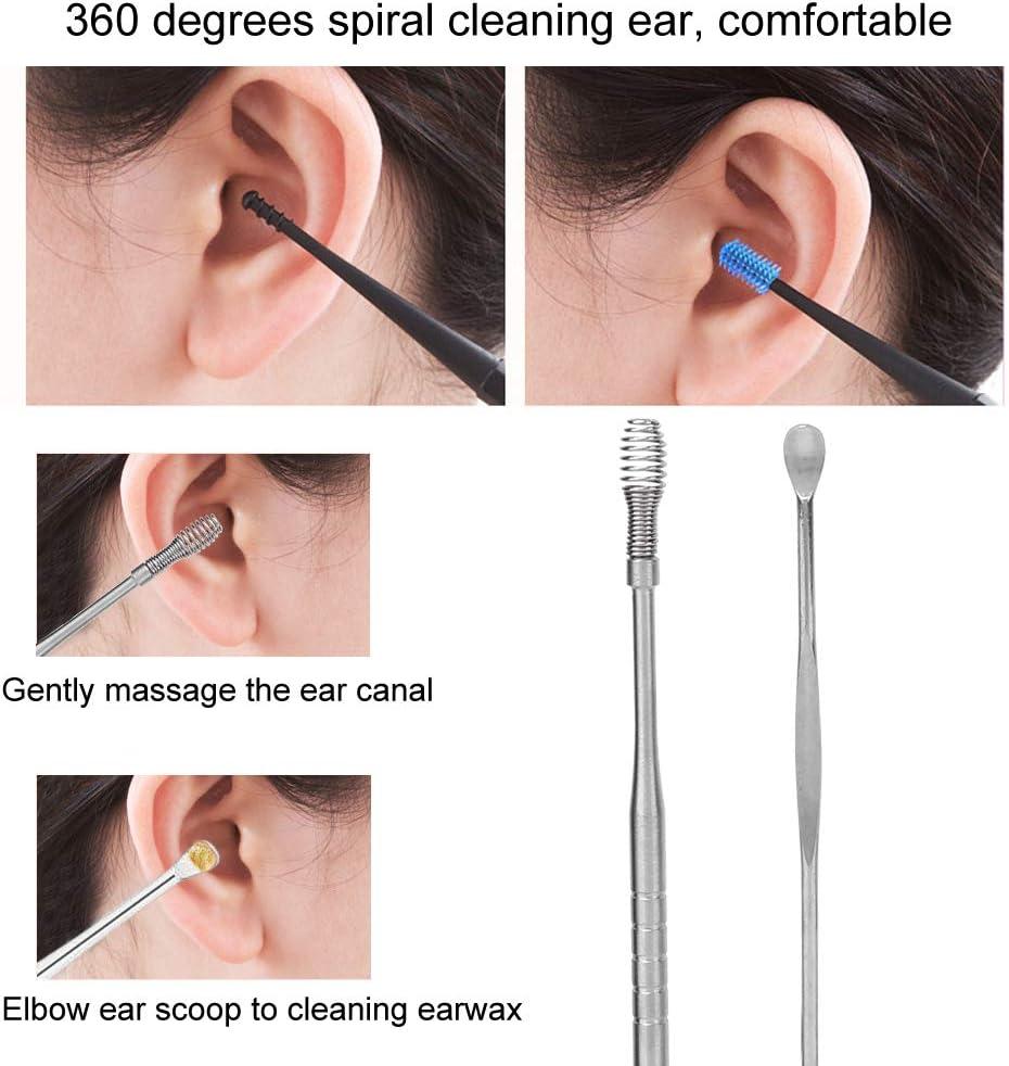 Stainless Steel Ear Wax Picker Kit - 9pcs Spiral Design for 360 Degree ...