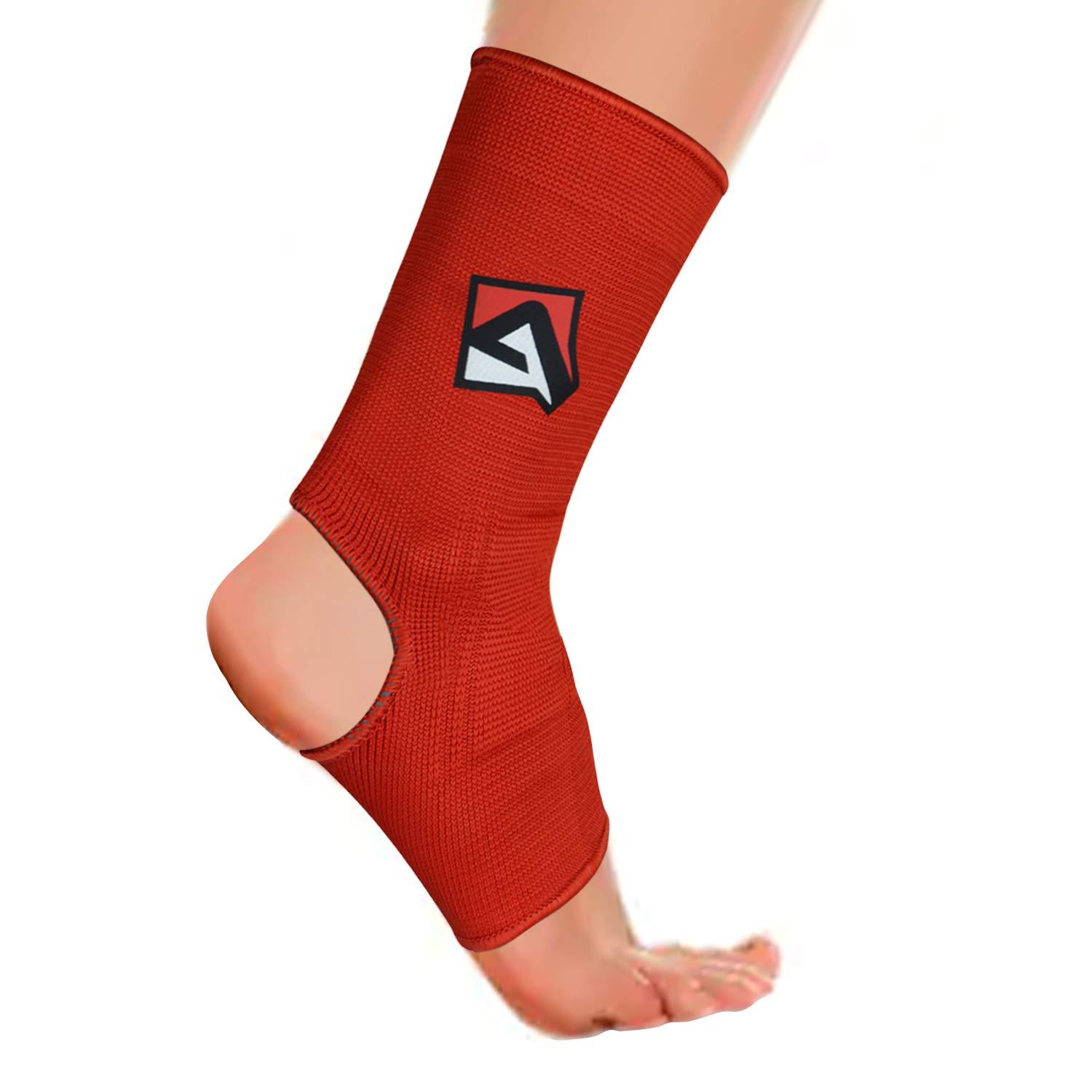 AQF MMA Ankle Support Brace Guard Kick Boxing Muay Thai Sprains Pain ...