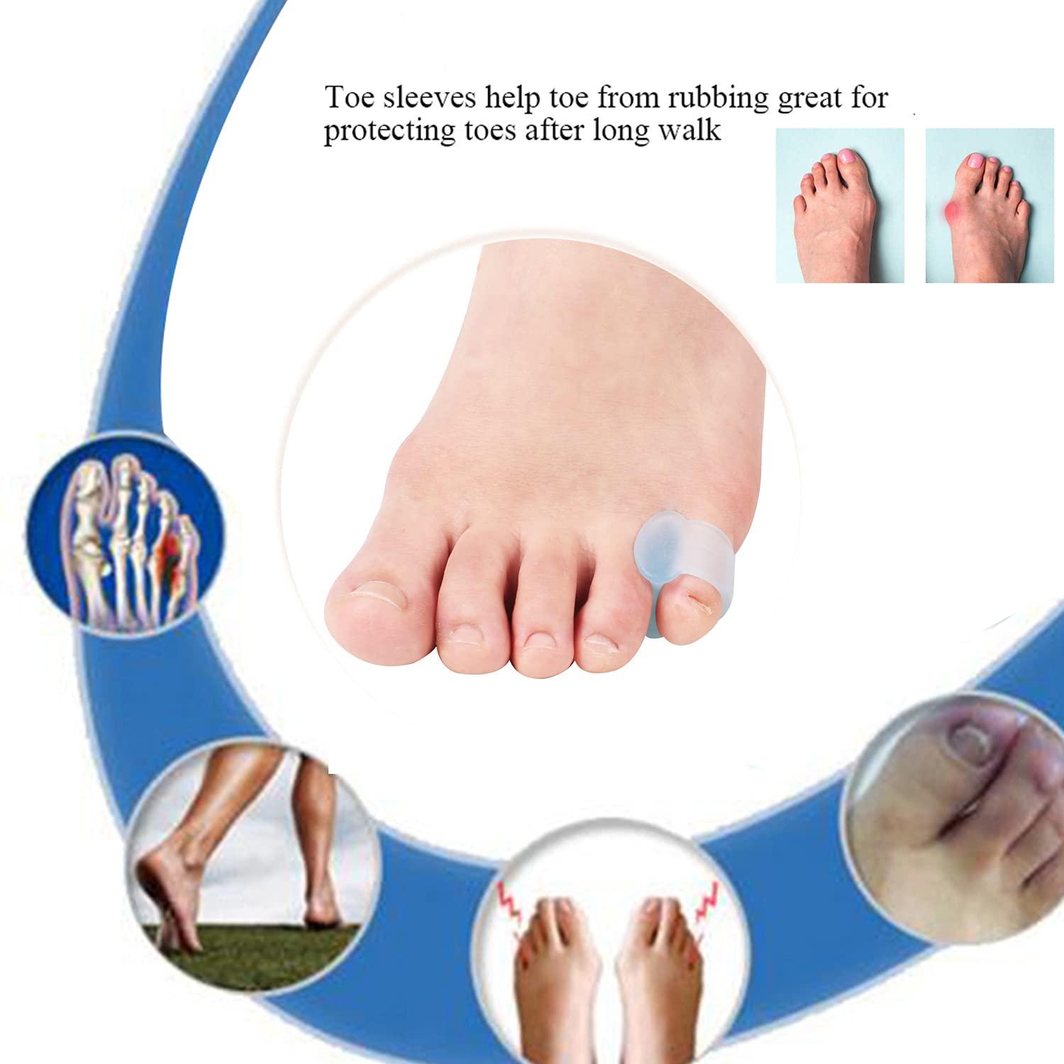 Yimanduo 10 Pcs Pinky Toe Splint & Gel Separators - Toe Straightener ...