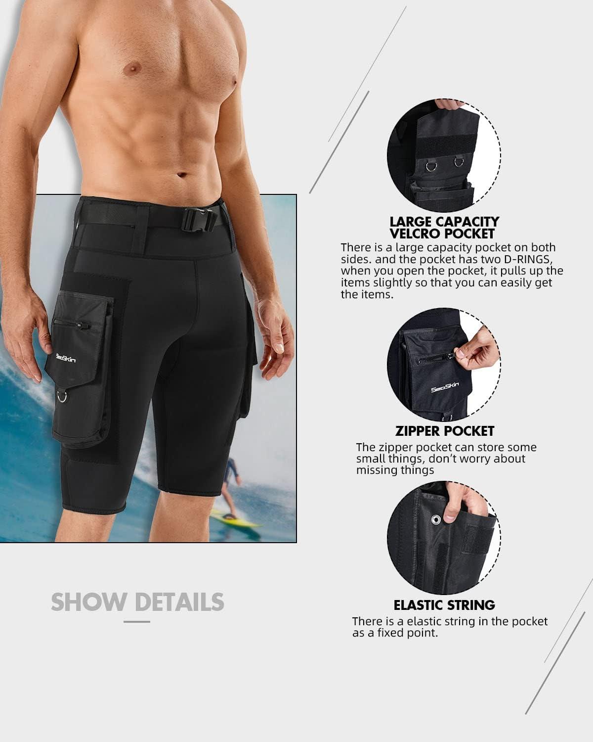 Seaskin 2.5mm Men's Diving Shorts with Pocket - X-Large (New Version ...