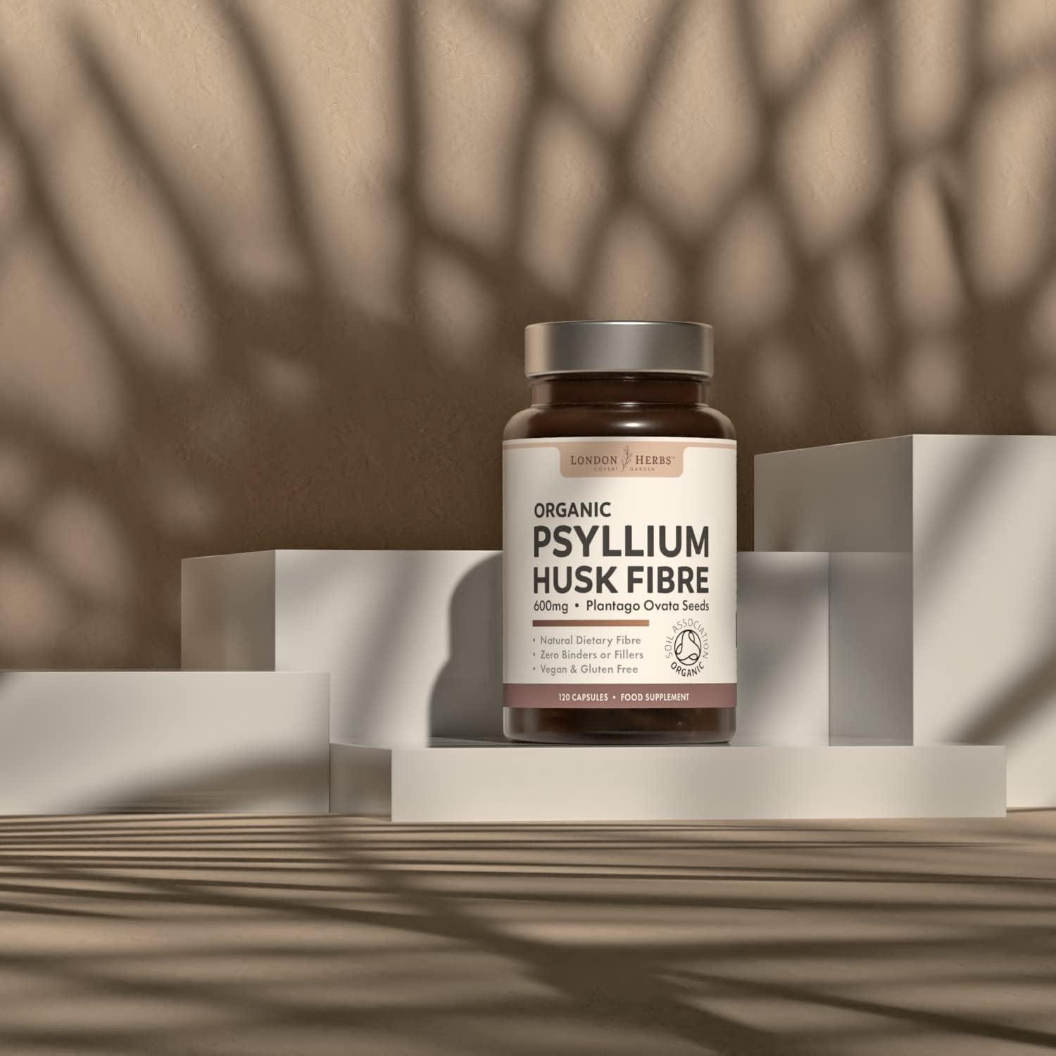Organic Psyllium Husk Capsules 1200mg | High Strength Fibre Supplement ...