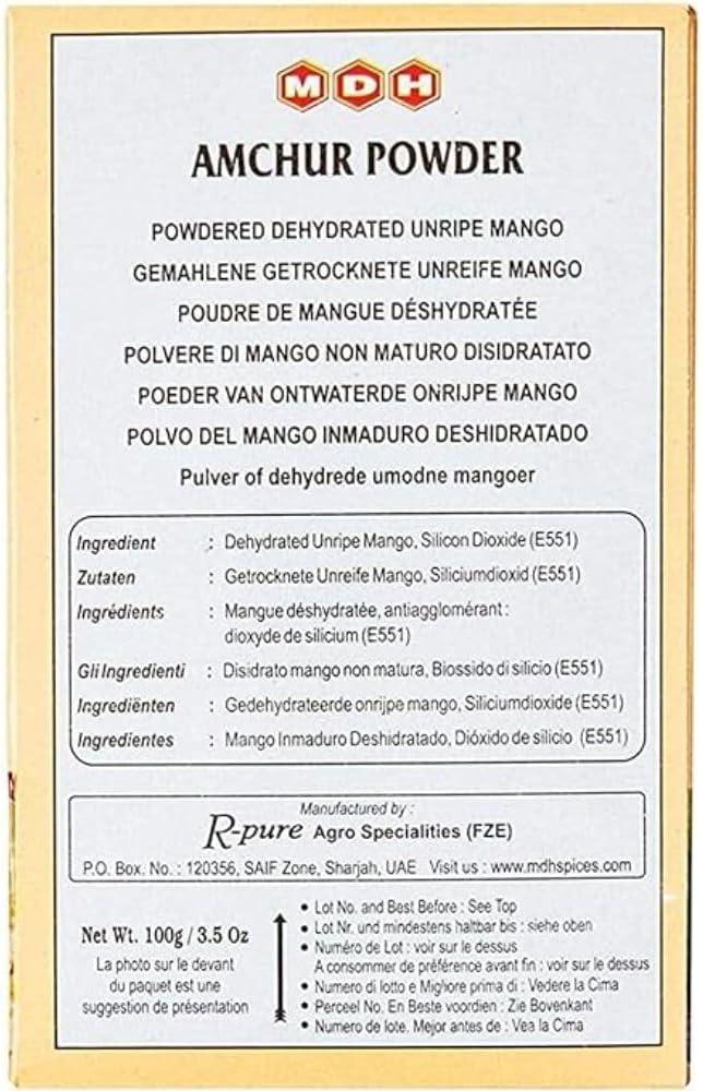 Mdh Amchur Powder Masala 3.5 Oz 100 G - Authentic Indian Mango Spice ...