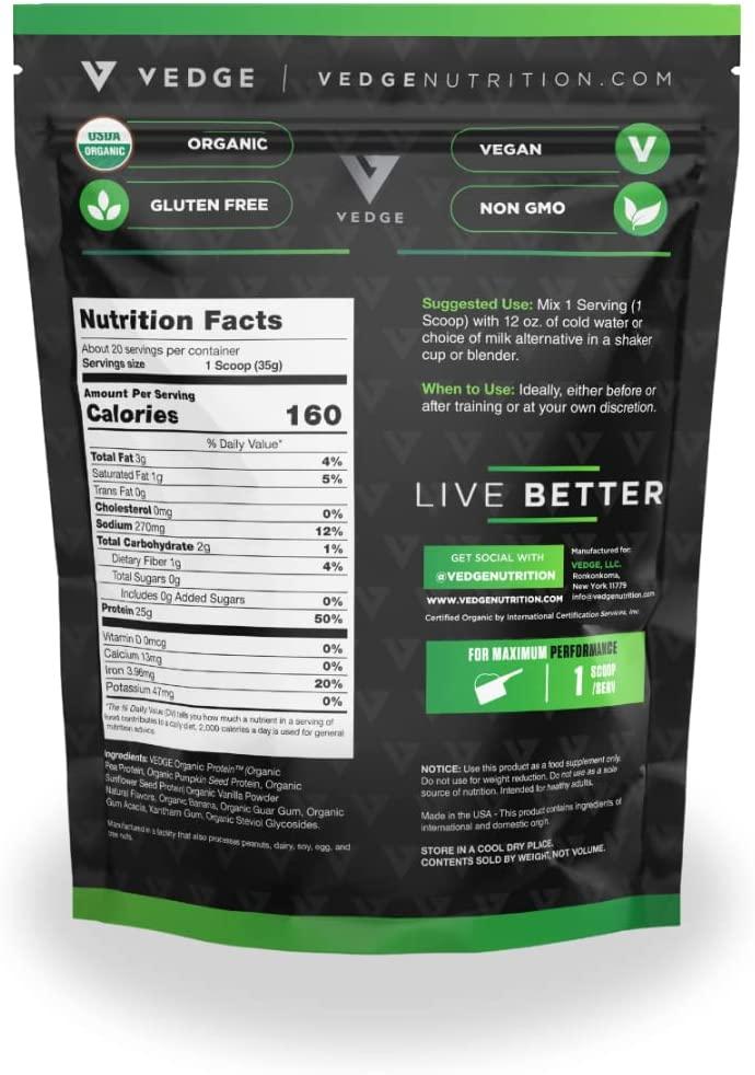 Vedge Organic Plant Protein Cold Brew Latte (20 Servings) | Vegan ...