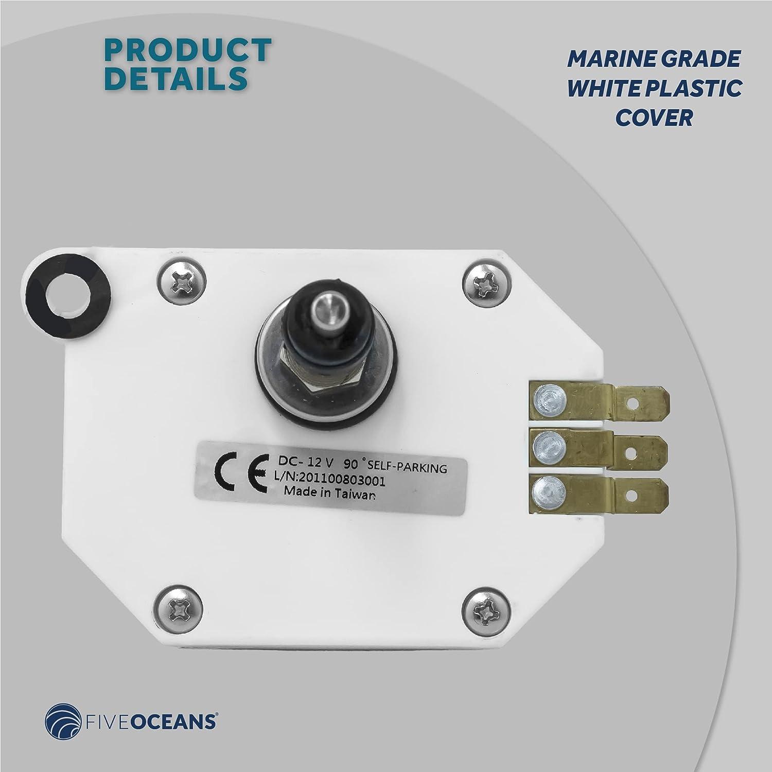 Five Oceans FO745 Marine Windshield Wiper Motor 12V Heavy Duty Self ...