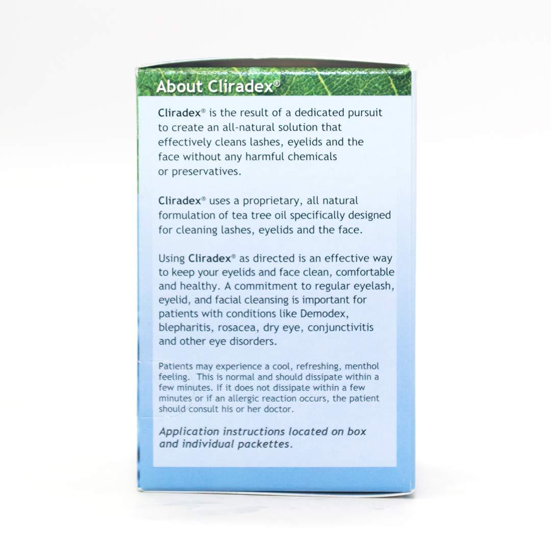 Cliradex Towelettes: Natural Face & Eyelid Cleanser with Tea Tree Oil ...