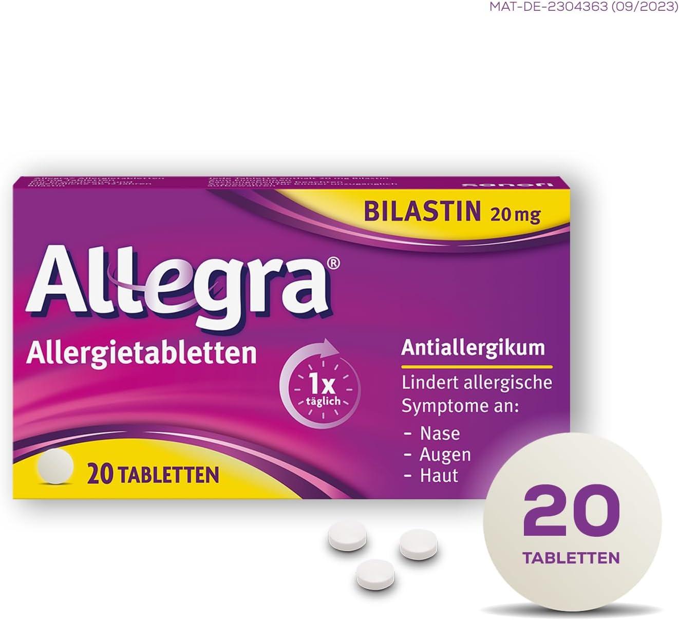 Allegra Allergy Tablets (20 pcs) & Rhinospray Plus Nasal Spray (10 ml ...
