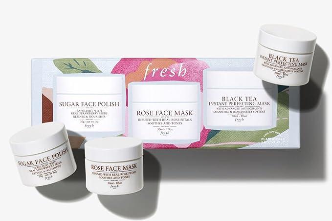 Fresh Face Mask Essentials Gift Set - Sugar Face Polish Rose Face Mask ...