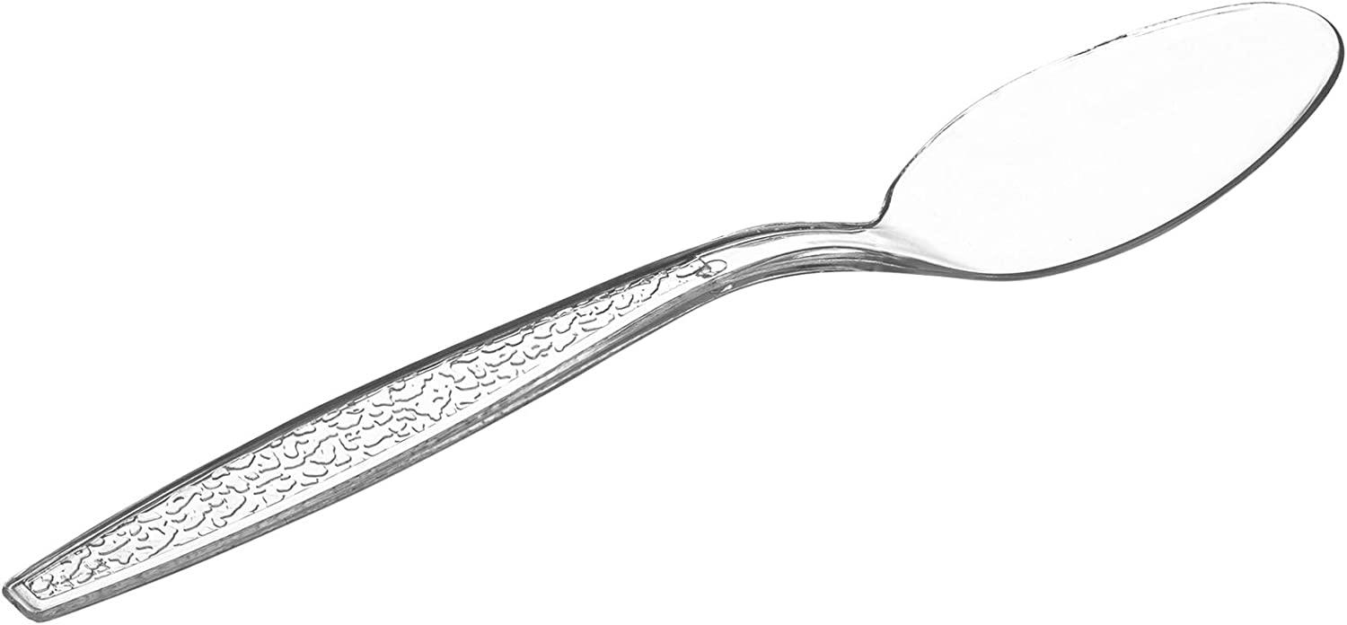 300 Pack Heavyweight Clear Plastic Tea Spoons - Disposable and ...