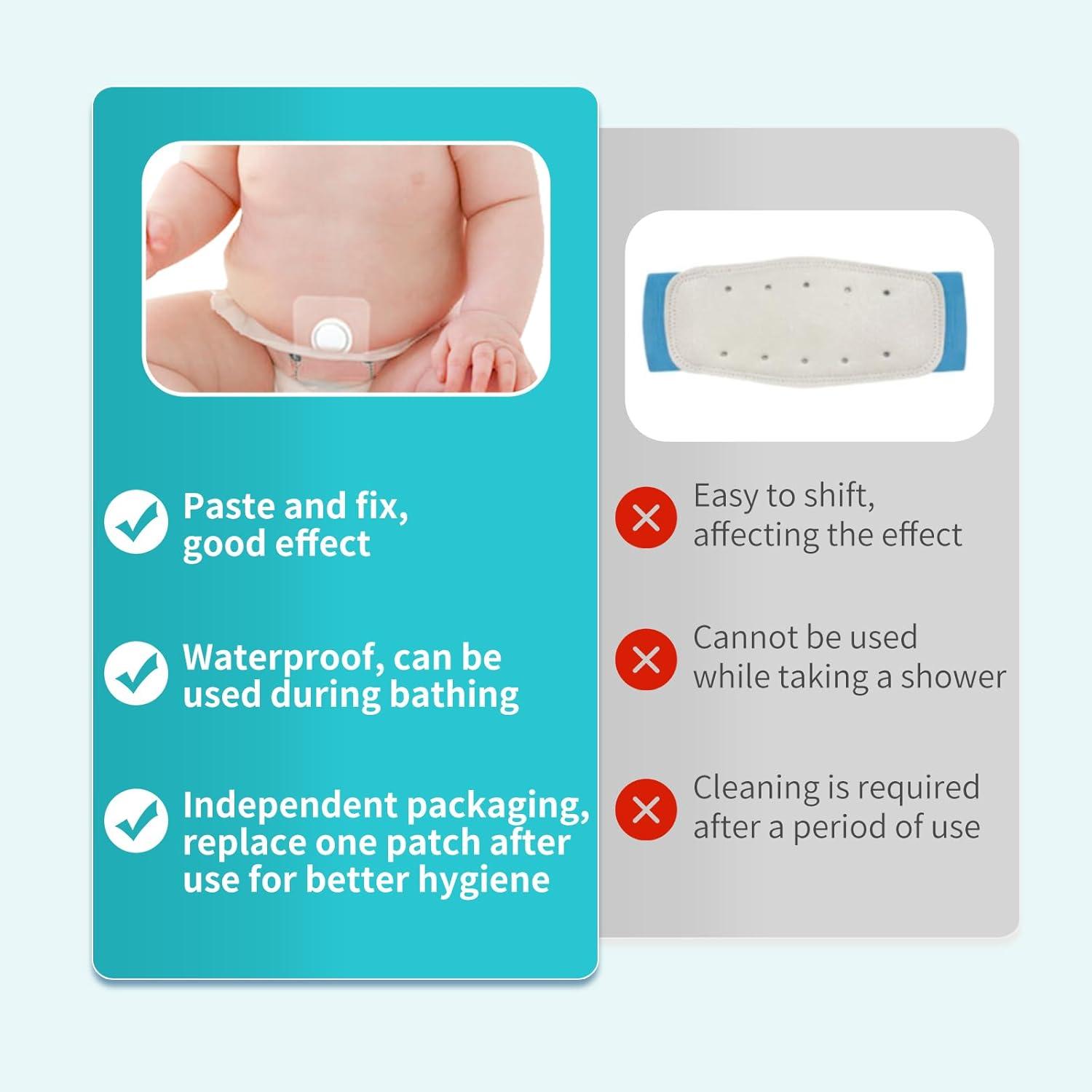 Buy Baby Belly Navel Patches - 15 Pieces Waterproof Cotton Pads for ...
