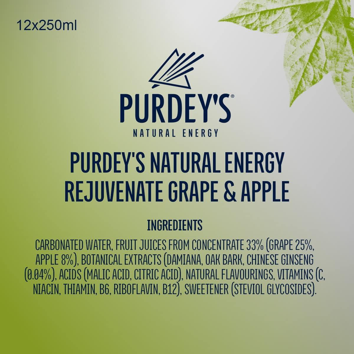 Purdey s Rejuvenate Natural Energy Drink 12 x 250 ml Cans | Buy Now ...