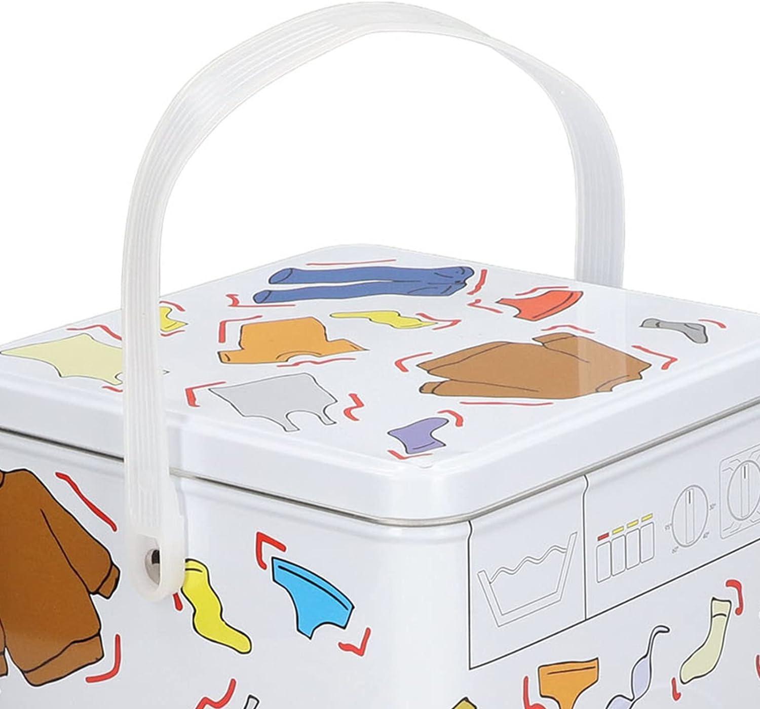 Laundry Powder Bin Iron Laundry Powder Tin with Perspective Window and ...