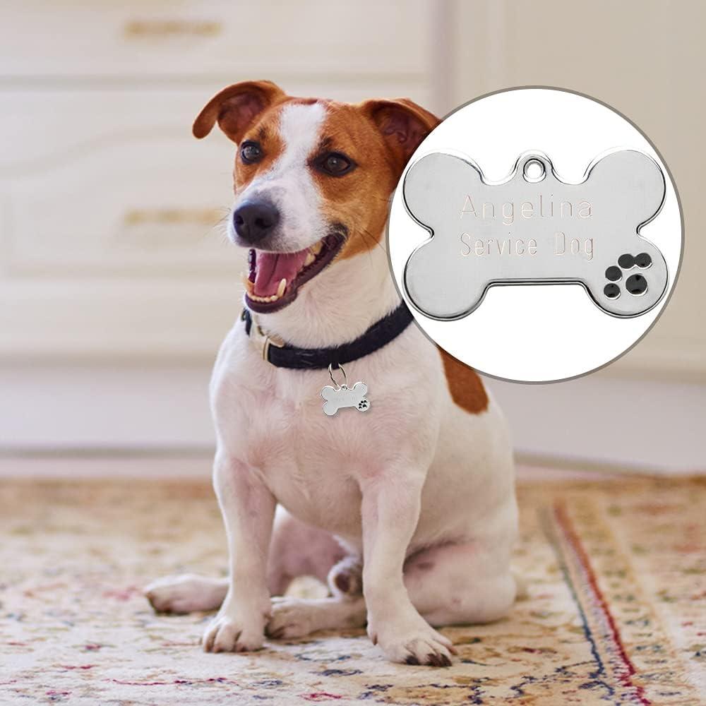 Fyfjur 6 PCS Blank Dog Tags Bone ID Tag for Dog Engraved Bone Shaped ...