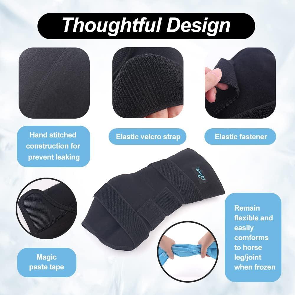 Newgo Cooling Gaiters for Horses - Reusable Injury Relief & Knee ...