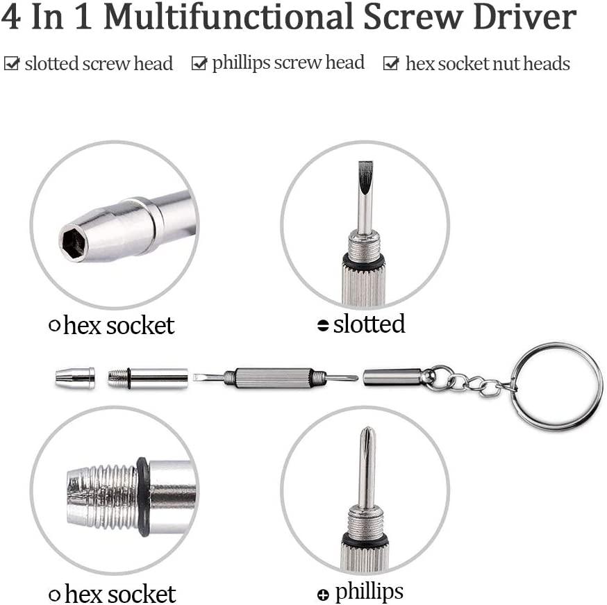 Precision Eyeglass Repair Kit with Screwdriver Set, Nose Pads, Retainer ...