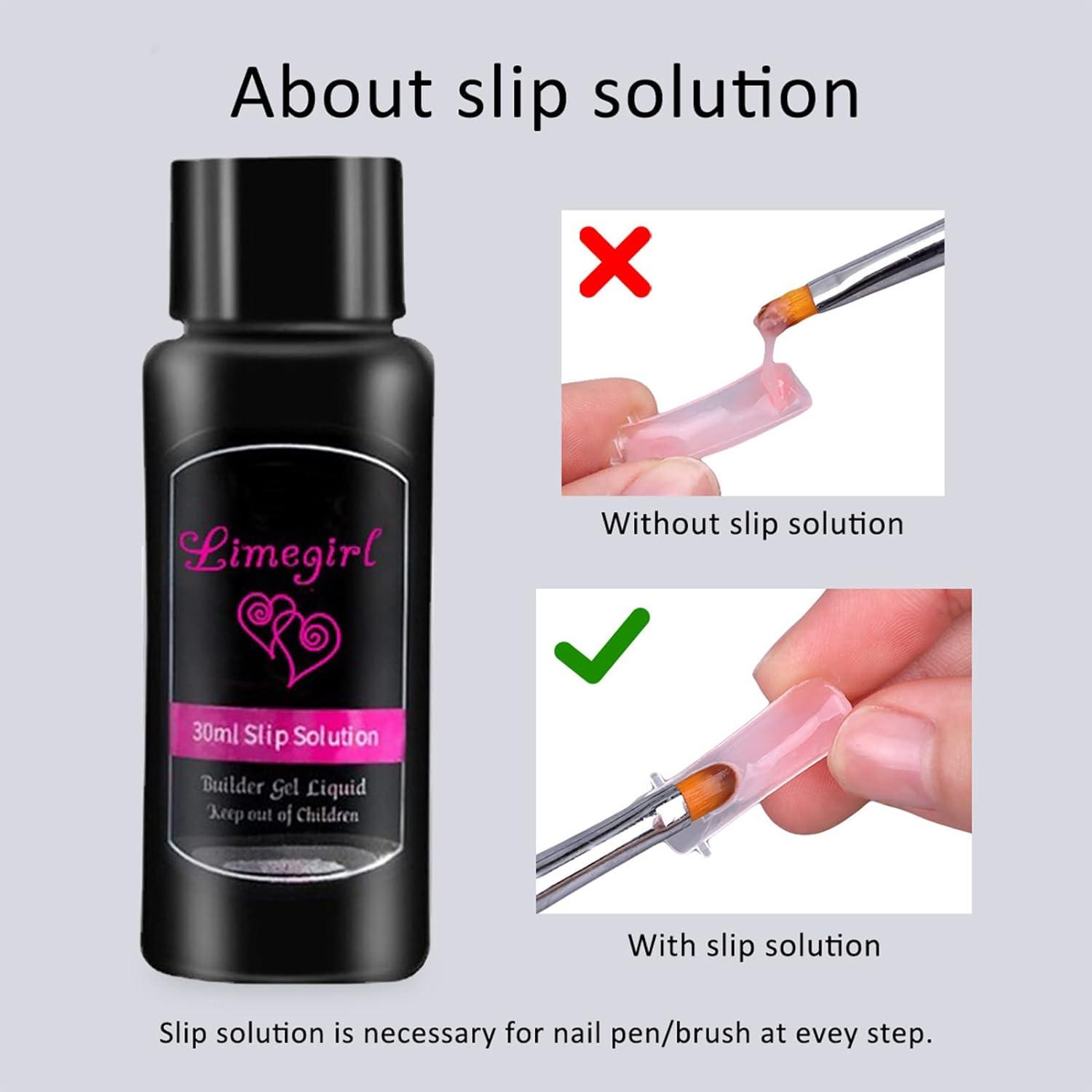 Poly Nail Gel Kit with Slip Solution - Builder Gel Nail Extension Set ...