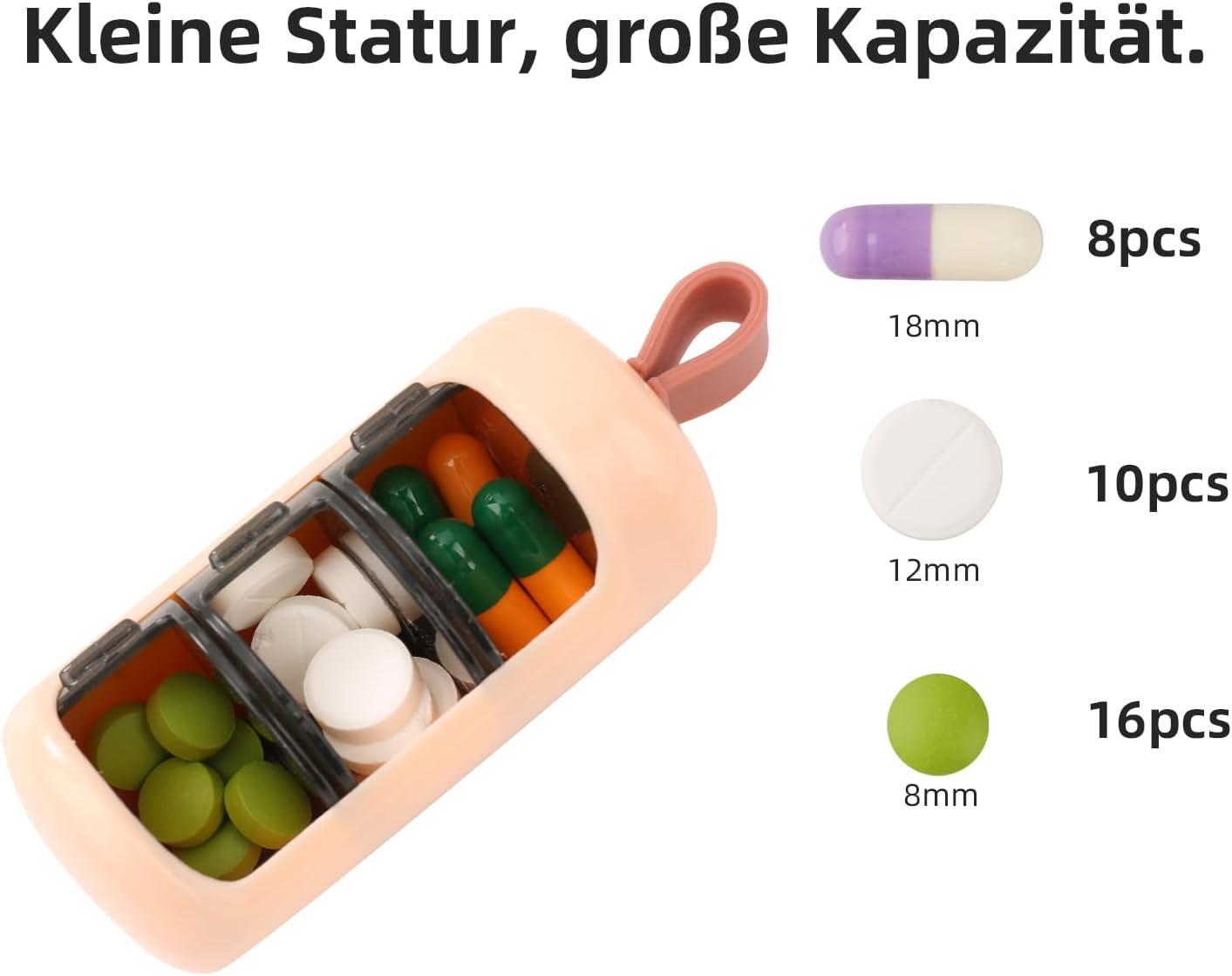 Jingyi Blue Tablet Pill Box - Portable Vitamin Organizer for On-the-Go ...