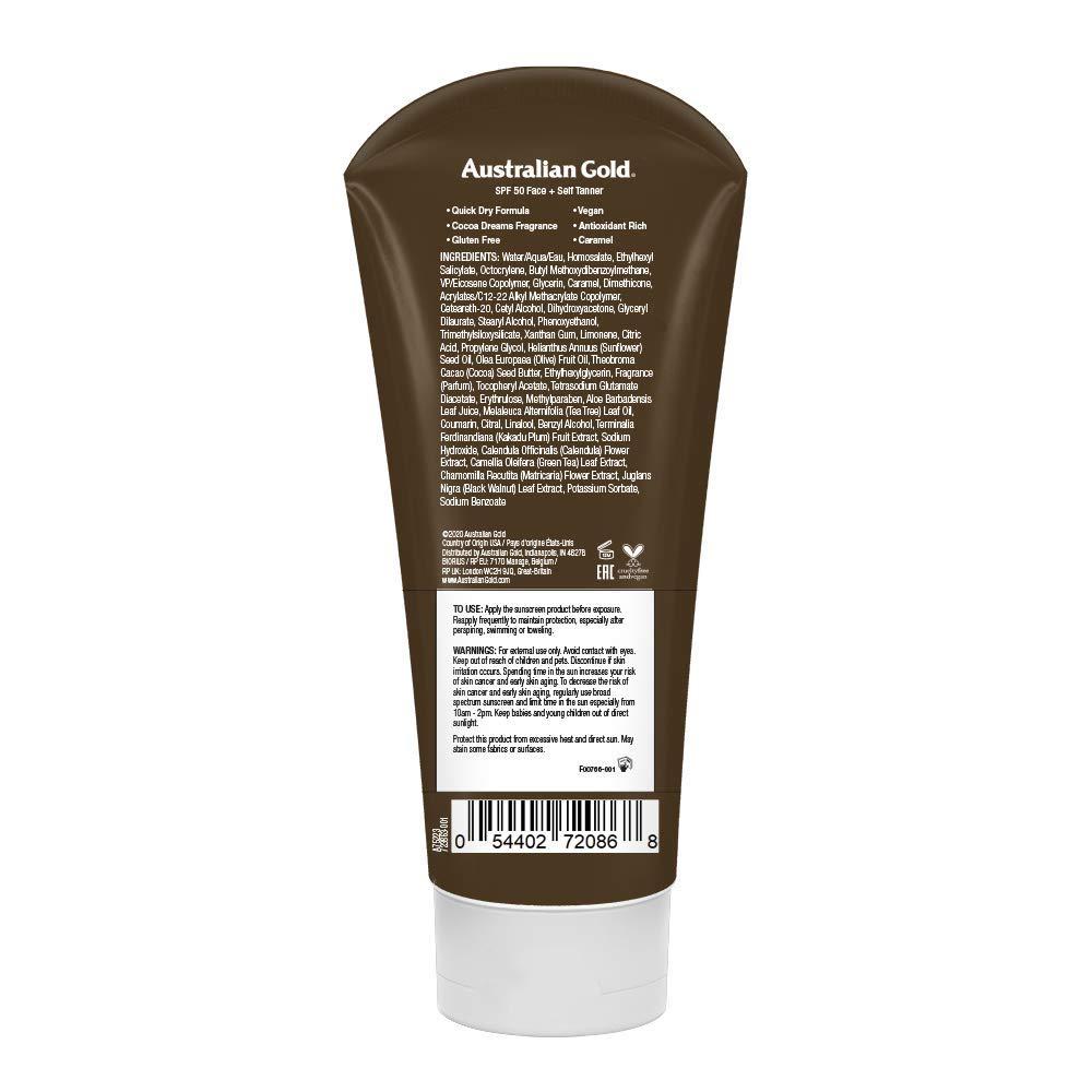 Australian Gold SPF 50 Face Moisturizer & Self Tanner - 88ml | Fast ...