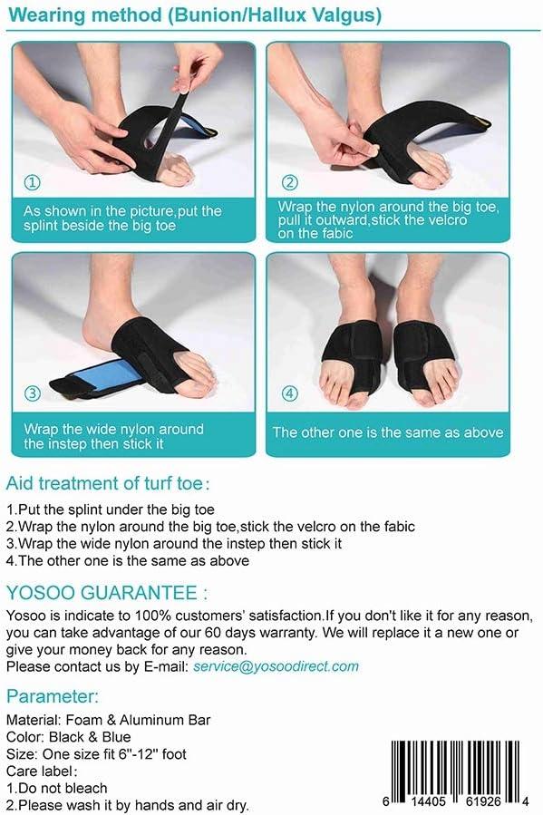 Bunion Corrector - Big Toe Splint Brace & Nighttime Toe Separator for ...