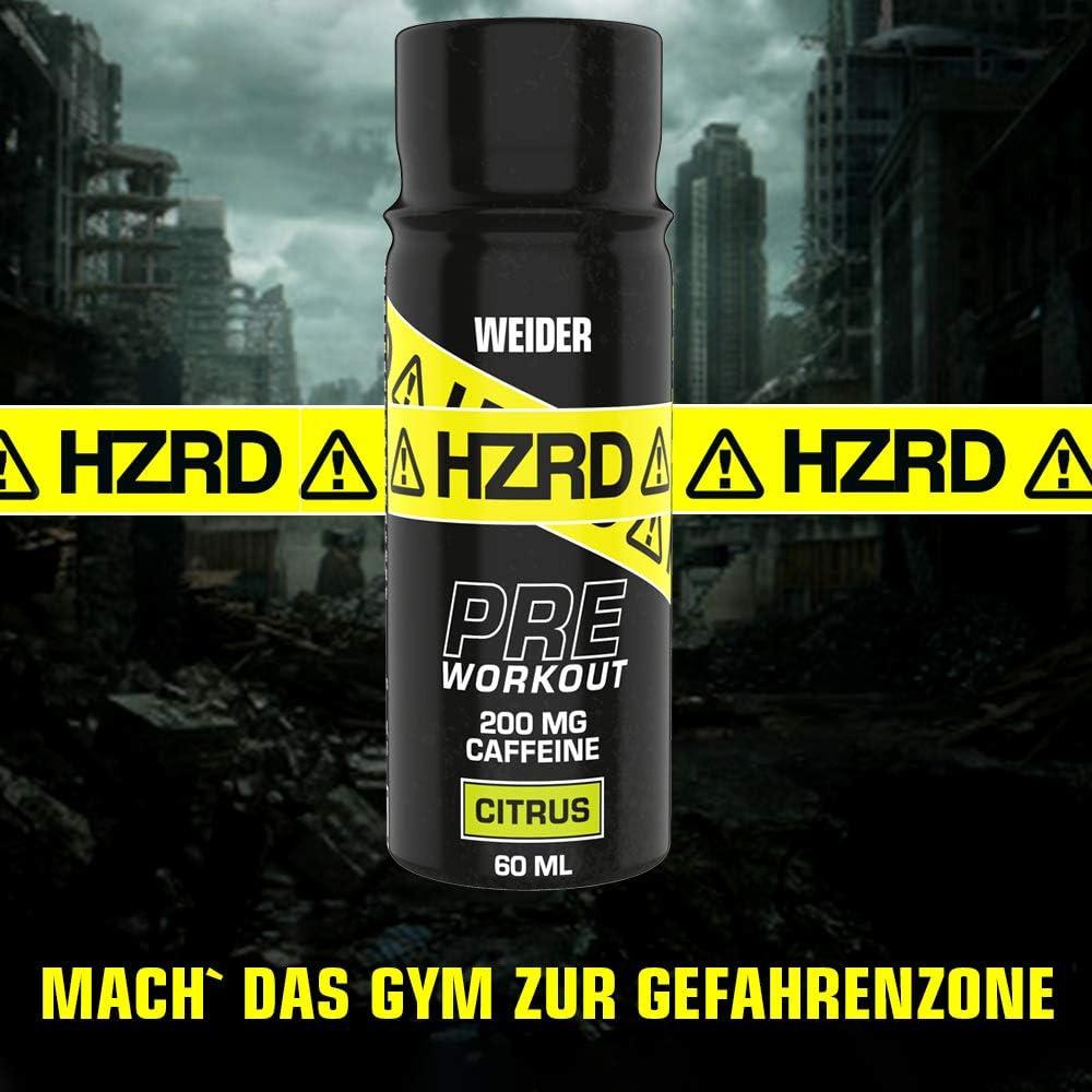 Weider HZRD High-Dose Pre-Workout Energy Shot - Citrus Flavor for ...