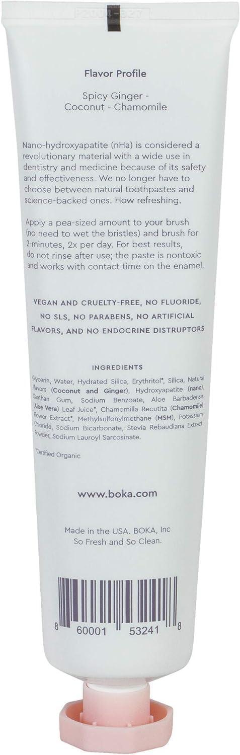 Boka Coco Ginger Natural Toothpaste - Fluoride-Free, Whitening ...