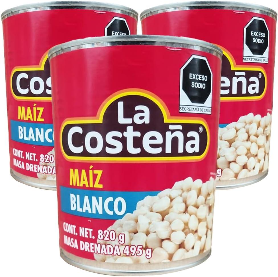 La Costena Maiz Blanco 820g (Pack of 3) / Mexican Pozole White Corn ...