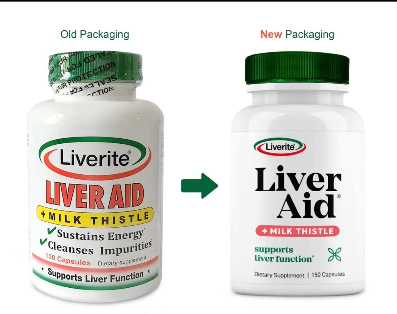 Liverite Liver Aid with Milk Thistle 150 Capsules - Liver Support and ...