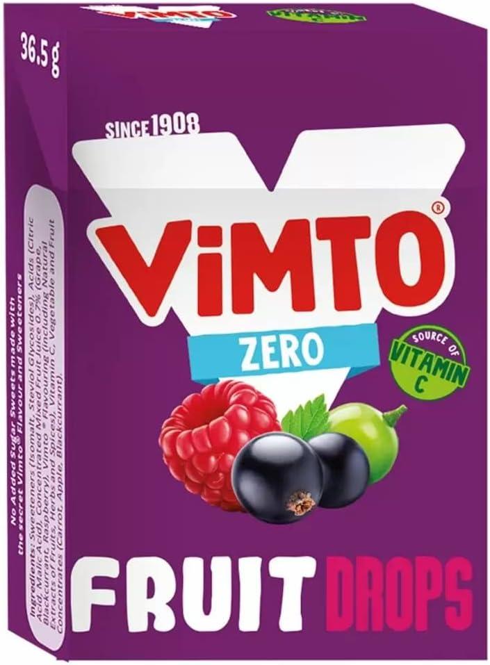 Vimto Zero Sugar Free Fruit Drops Sweets Box 36.5g (Pack of 2) | Buy ...
