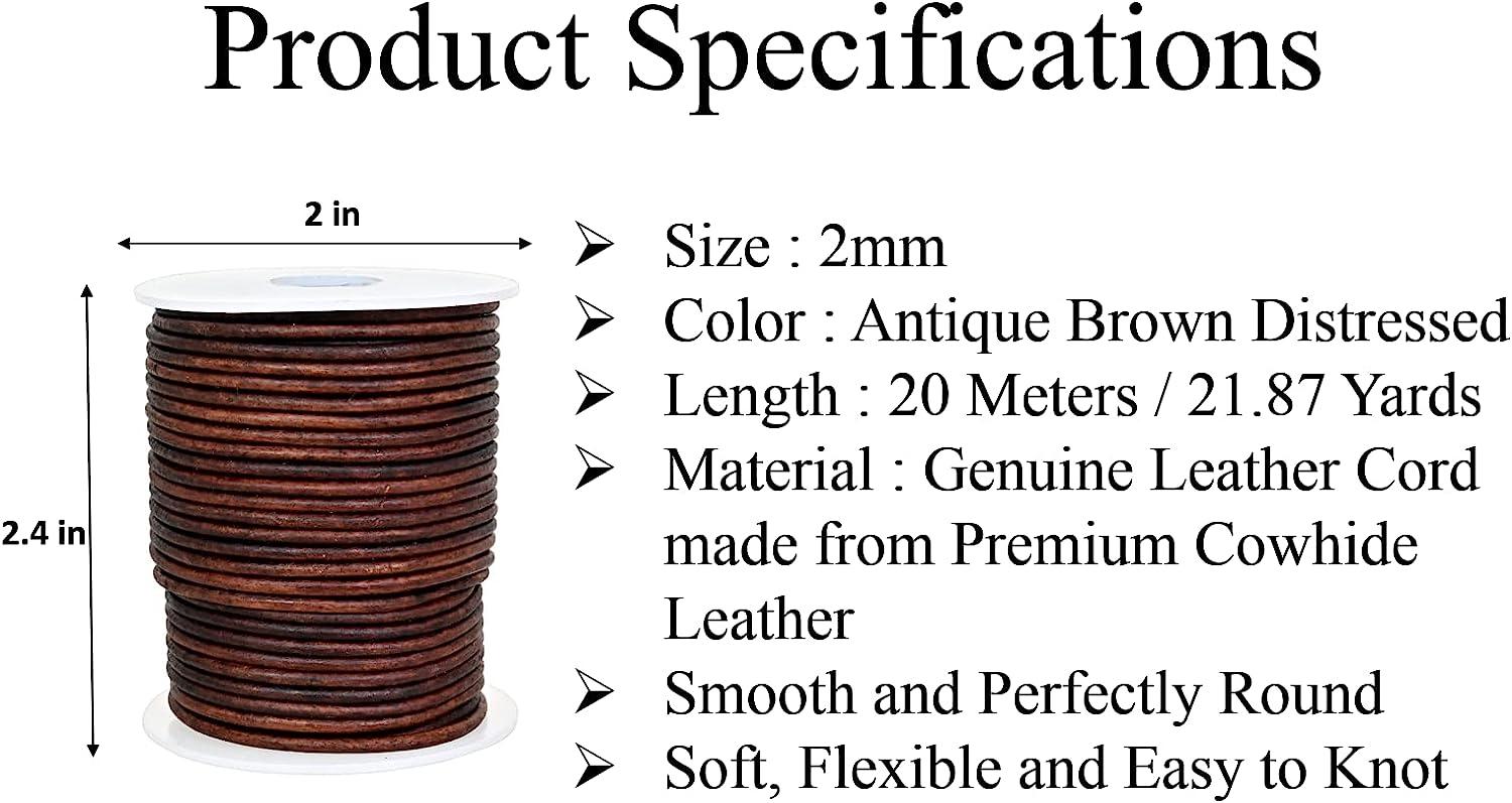 GENIQUE Real/Genuine Round Leather String Cord for Necklace, Bracelets ...