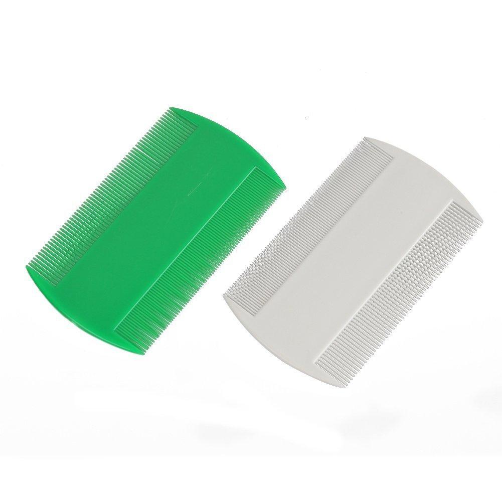 Double Sided Nit Fine Tooth Head Lice Comb 2 Pcs - Plastic Hair Care ...