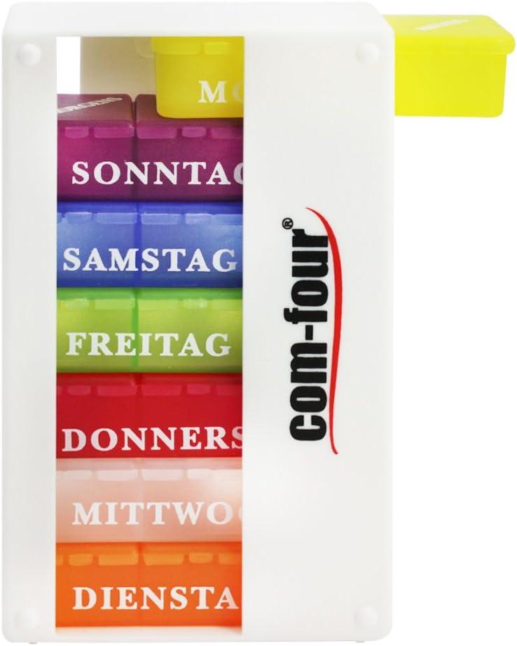 Com-Four 2x Drug Doser - 7-Day Medication Box with 3 Compartments ...