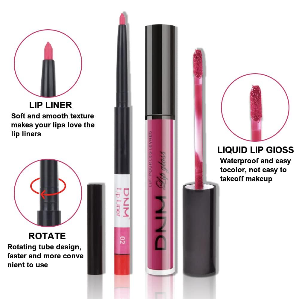 AMY'S DIARY 2Pcs Rose Red Lip Liner and Lipstick Matte Makeup Set: Long ...