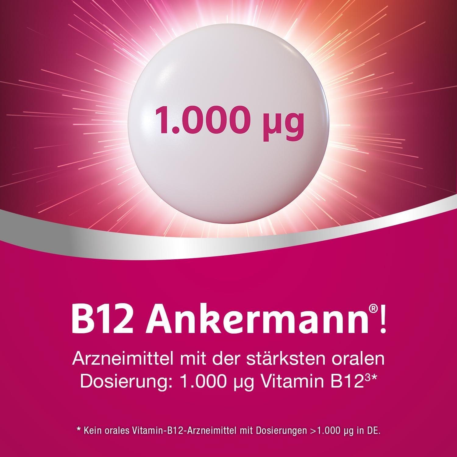 Buy Vitamin B12 Ankermann Tablets - 1000 g for Fatigue Relief - 100 Tablets - Boost Energy ...