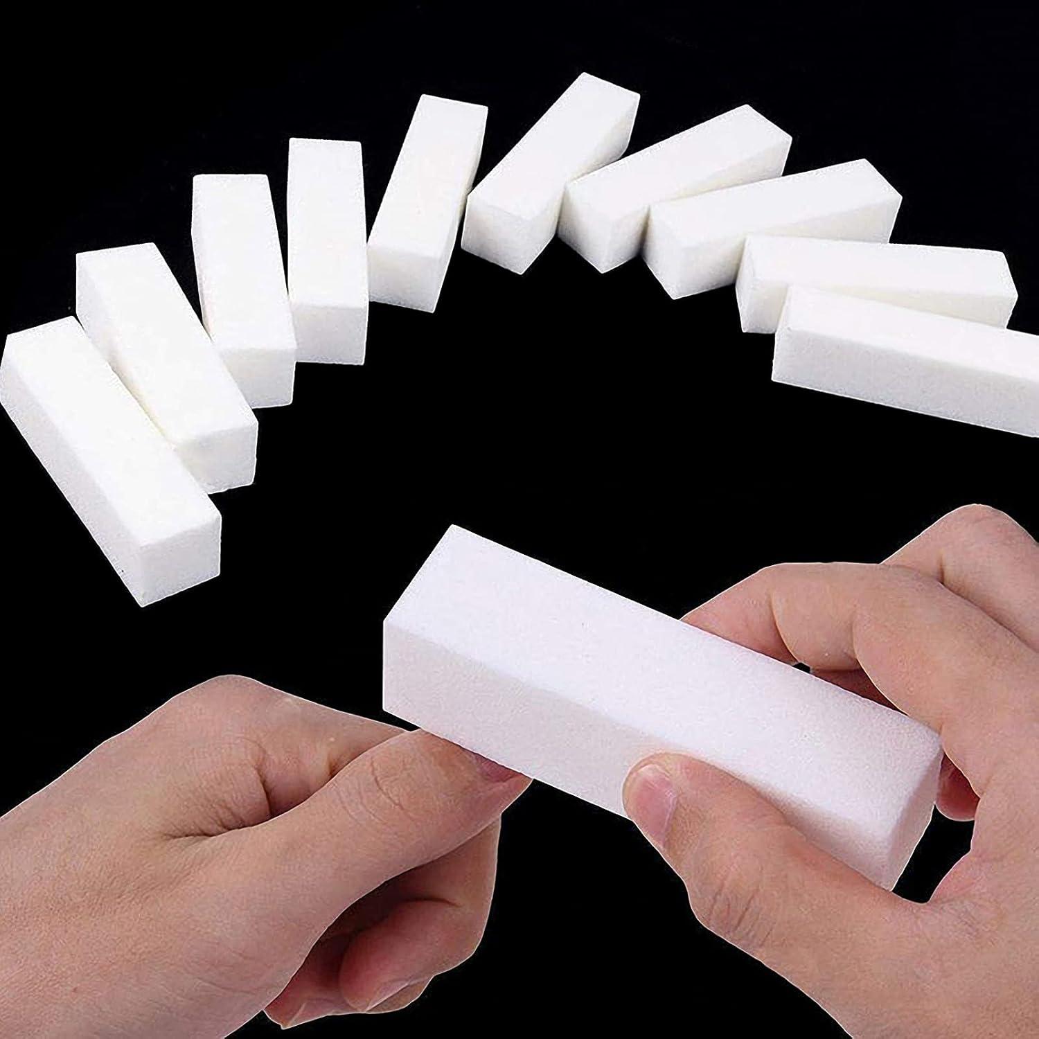 10 White Buffer Grinding Blocks - Premium Nail File & Polishing Block ...