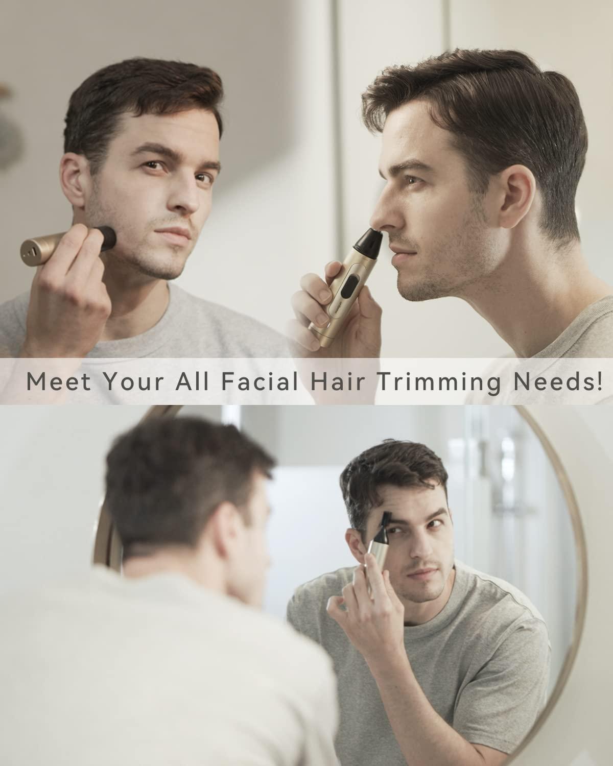 Unibono Ear and Nose Hair Trimmer Kit with Dual-Hole Vortex Cleaning ...