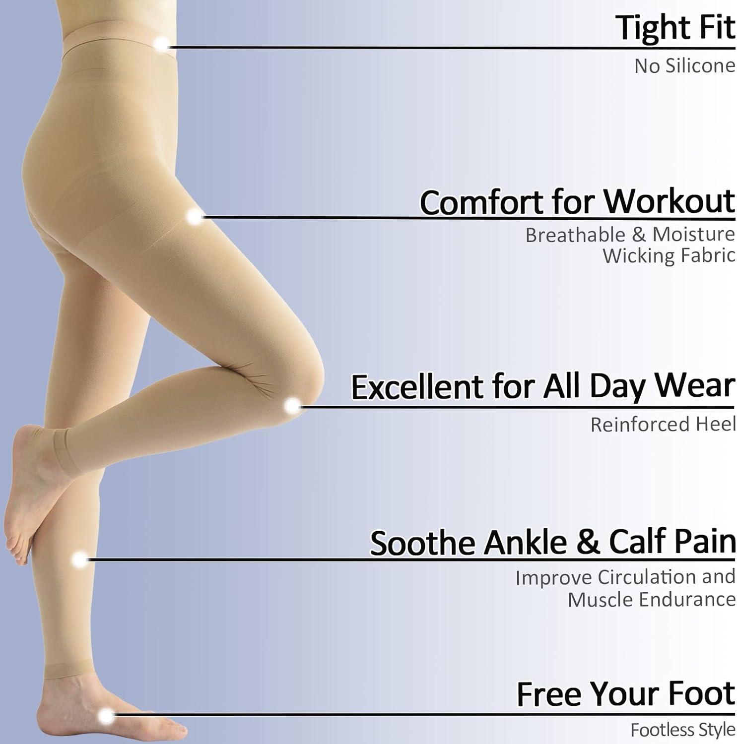 Beister Medical Compression Pantyhose 20-30mmHg for Men & Women - XXL ...