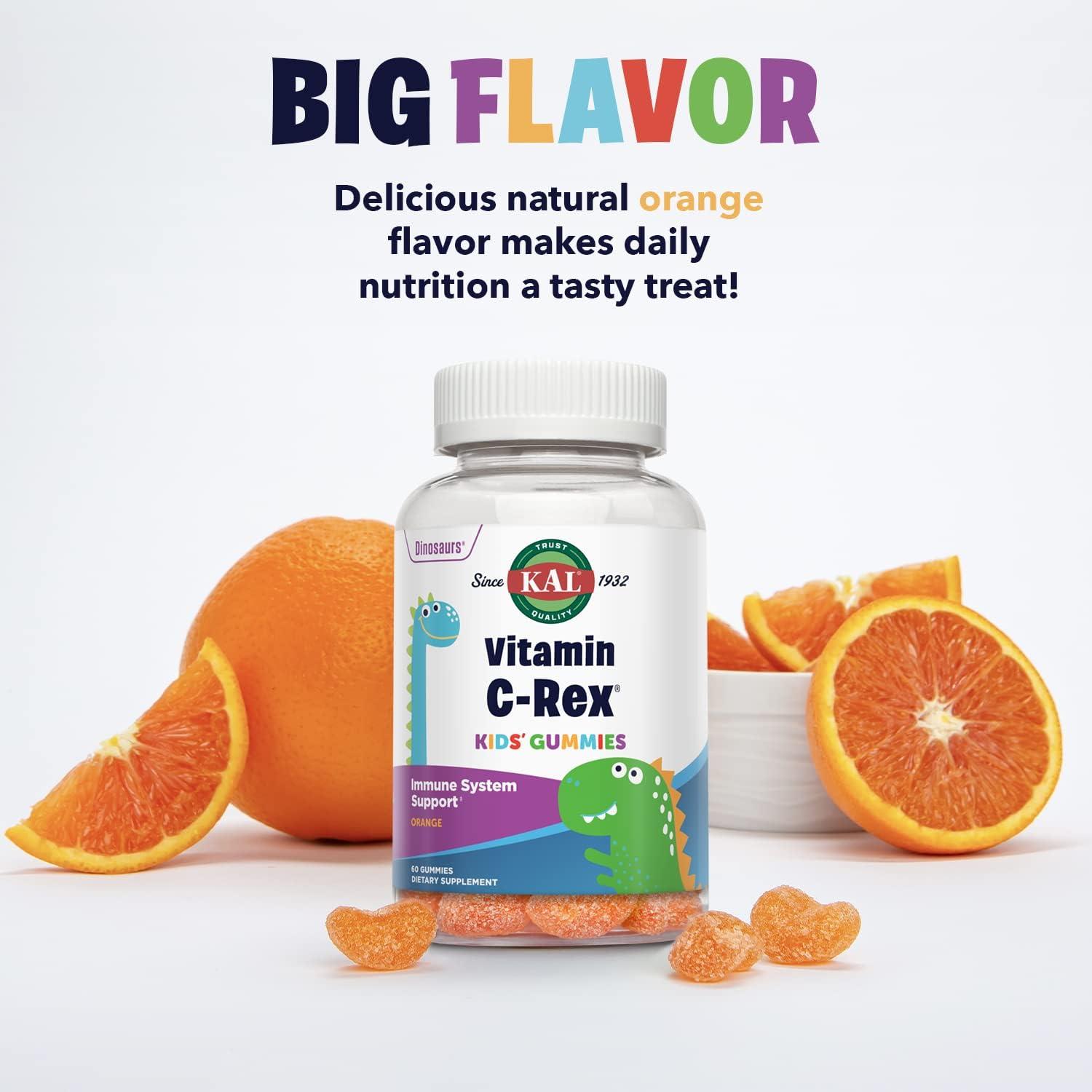 KAL Vitamin C-Rex Kids Gummies - Immune, Bone, Muscle & Skin Support ...