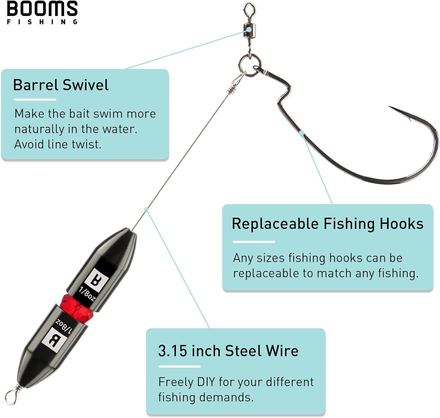 Booms Fishing TR1 Tokyo Rig Pre Rigged Punch Shot Rig Replaceable Hook ...