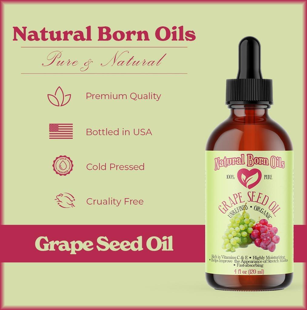 Organic Cold-Pressed Grape Seed Oil 1 Gallon - Nutrient-Dense Skin ...