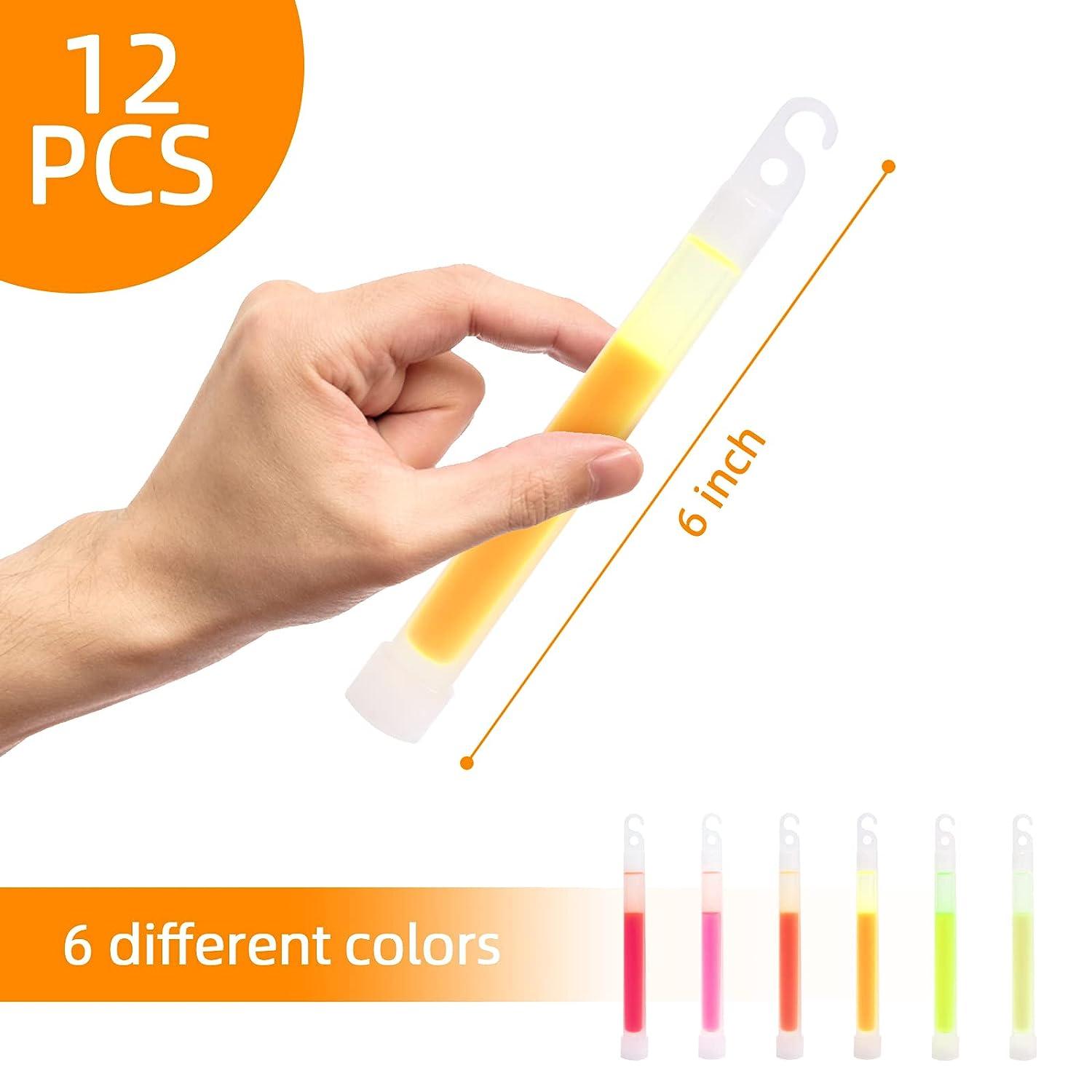 HAKDAY 12PCS Ultra Bright Glow Sticks Bulk - 6 Inch Emergency ...